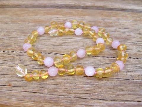 Teething Baby Amber Necklace - Slobber Beads